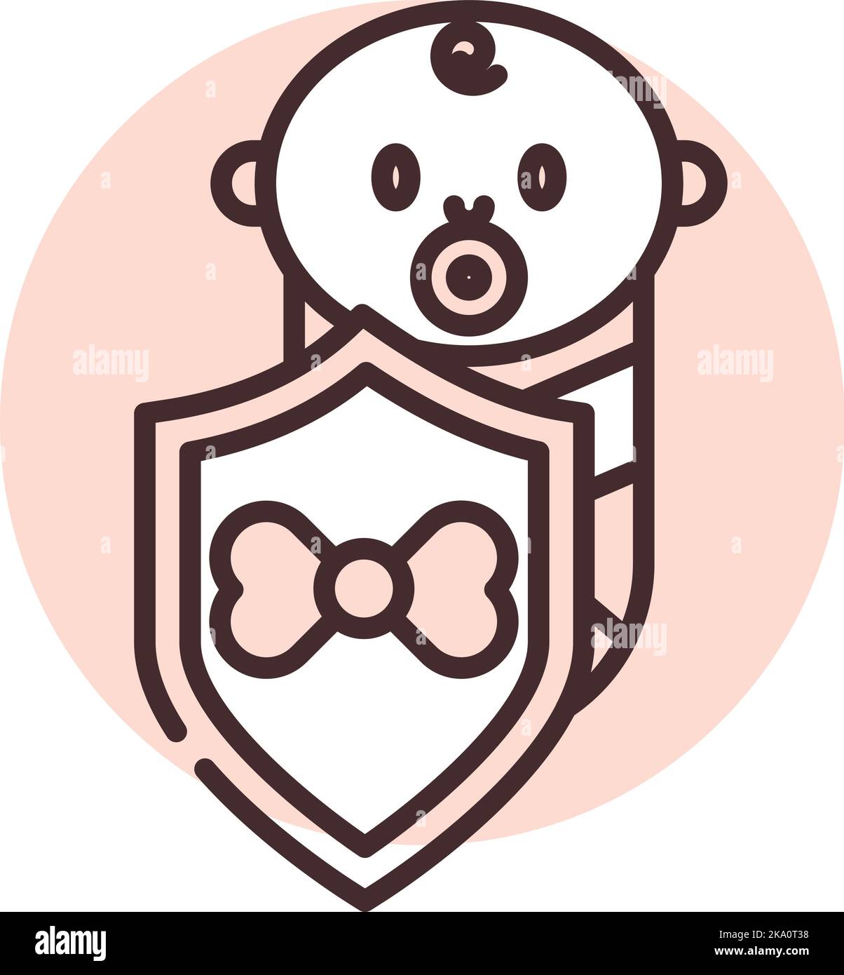 Baby care protection, illustration or icon, vector on white background ...