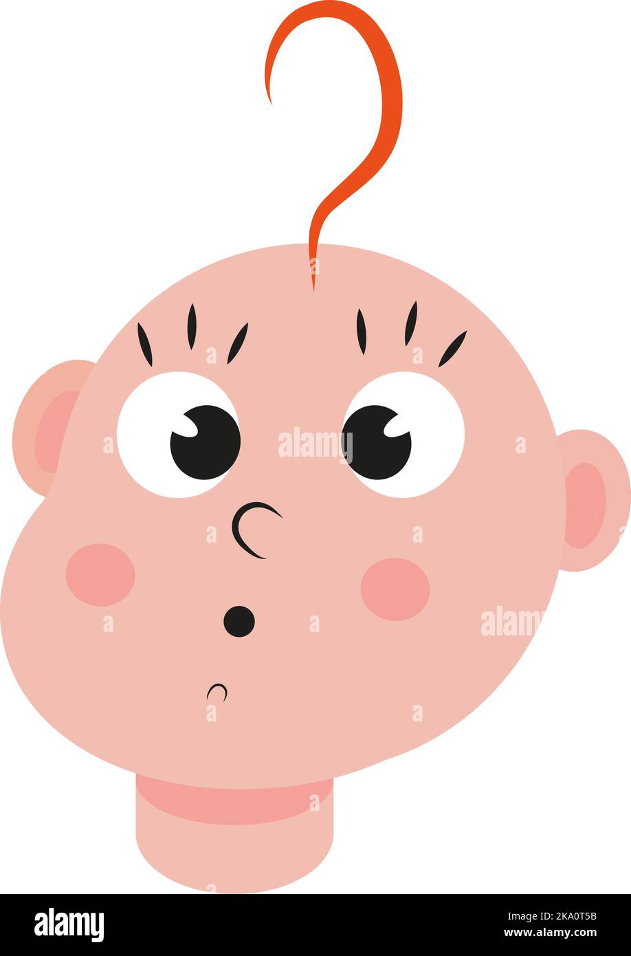 Baby mood wondering, illustration or icon, vector on white background ...