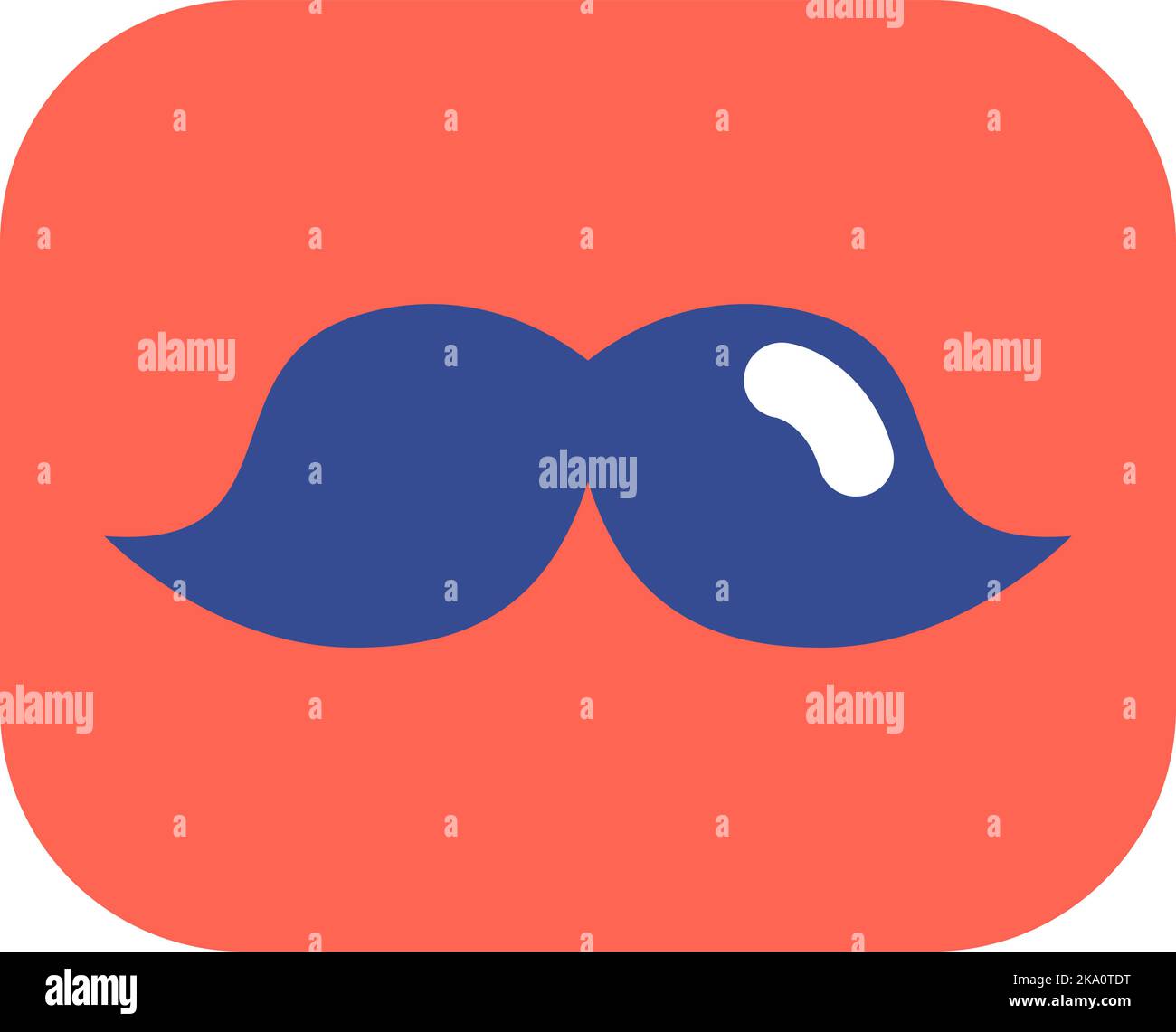 Barber shop mustache, illustration or icon, vector on white background ...