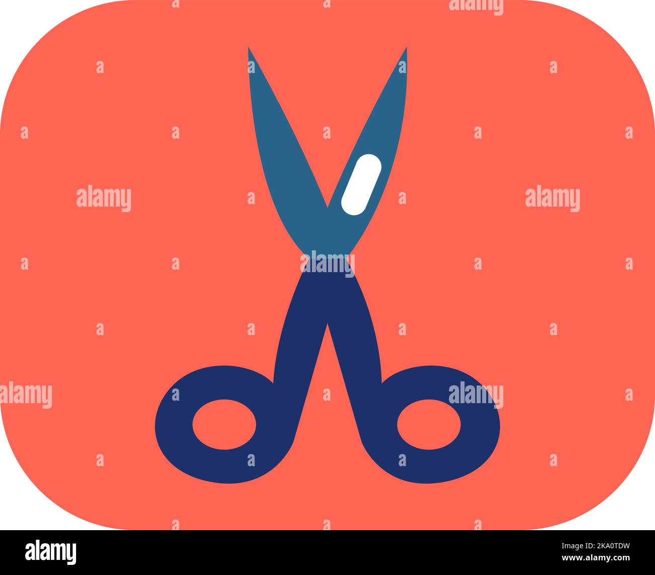 Barber shop scissors, illustration or icon, vector on white background ...