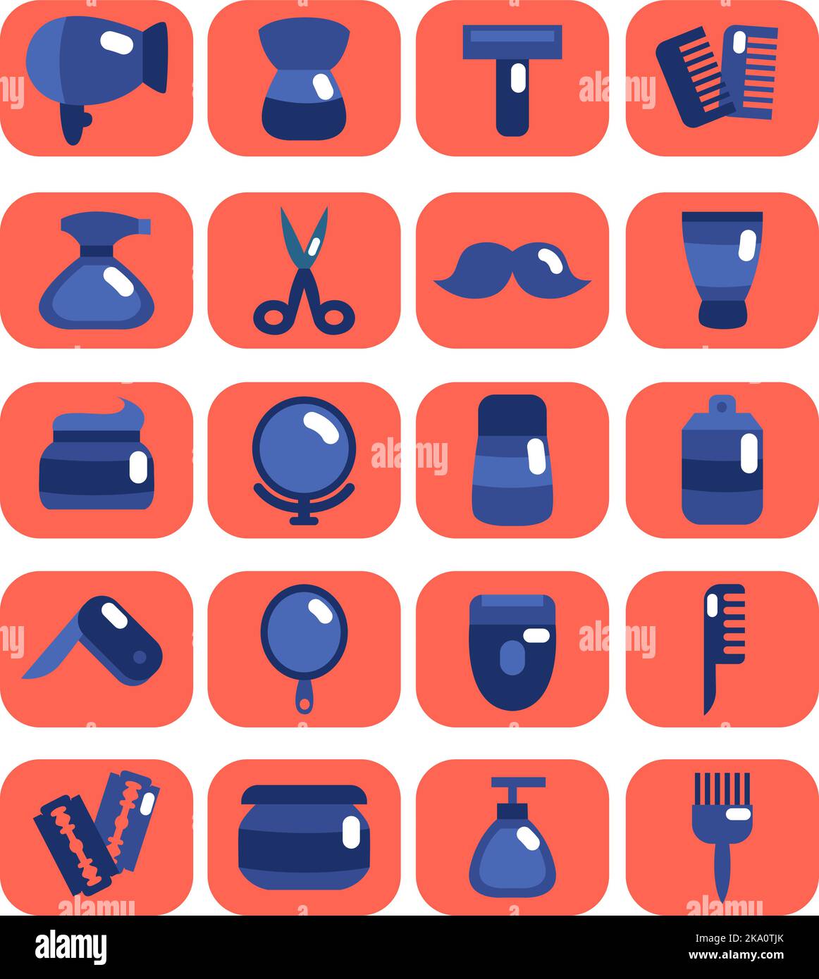 Barber shop icon set, illustration or icon, vector on white background ...