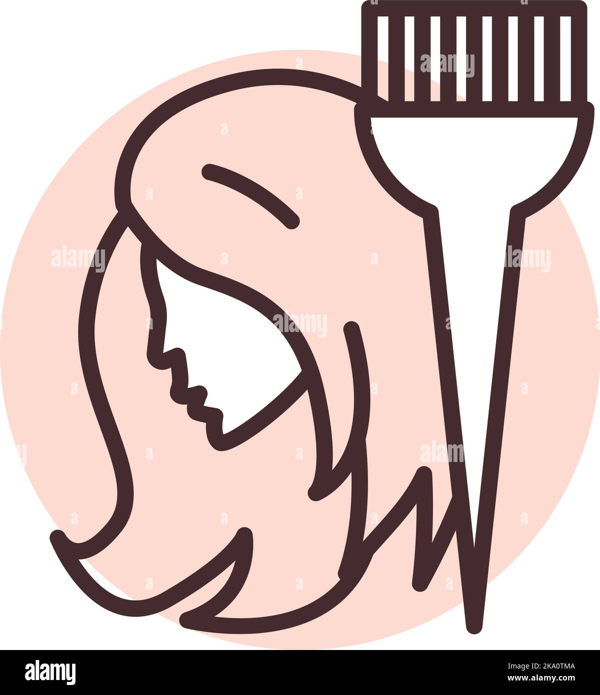 Beauty hair dyeing, illustration or icon, vector on white background ...