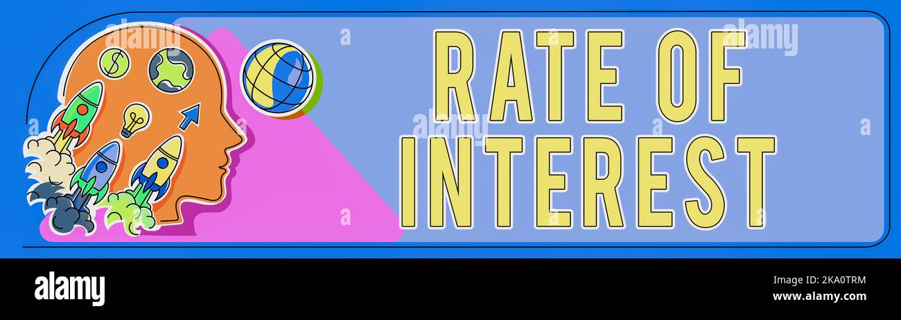 Text sign showing Rate Of Interest. Internet Concept Percentage ...