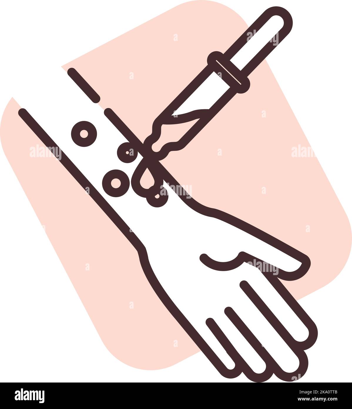 Beauty allergy testing, illustration or icon, vector on white ...