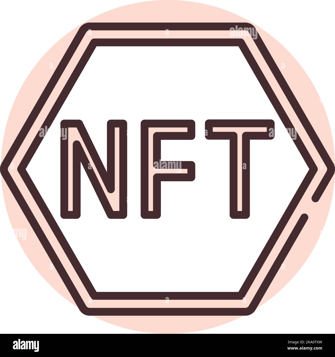 Blockchain NFT, illustration or icon, vector on white background Stock ...