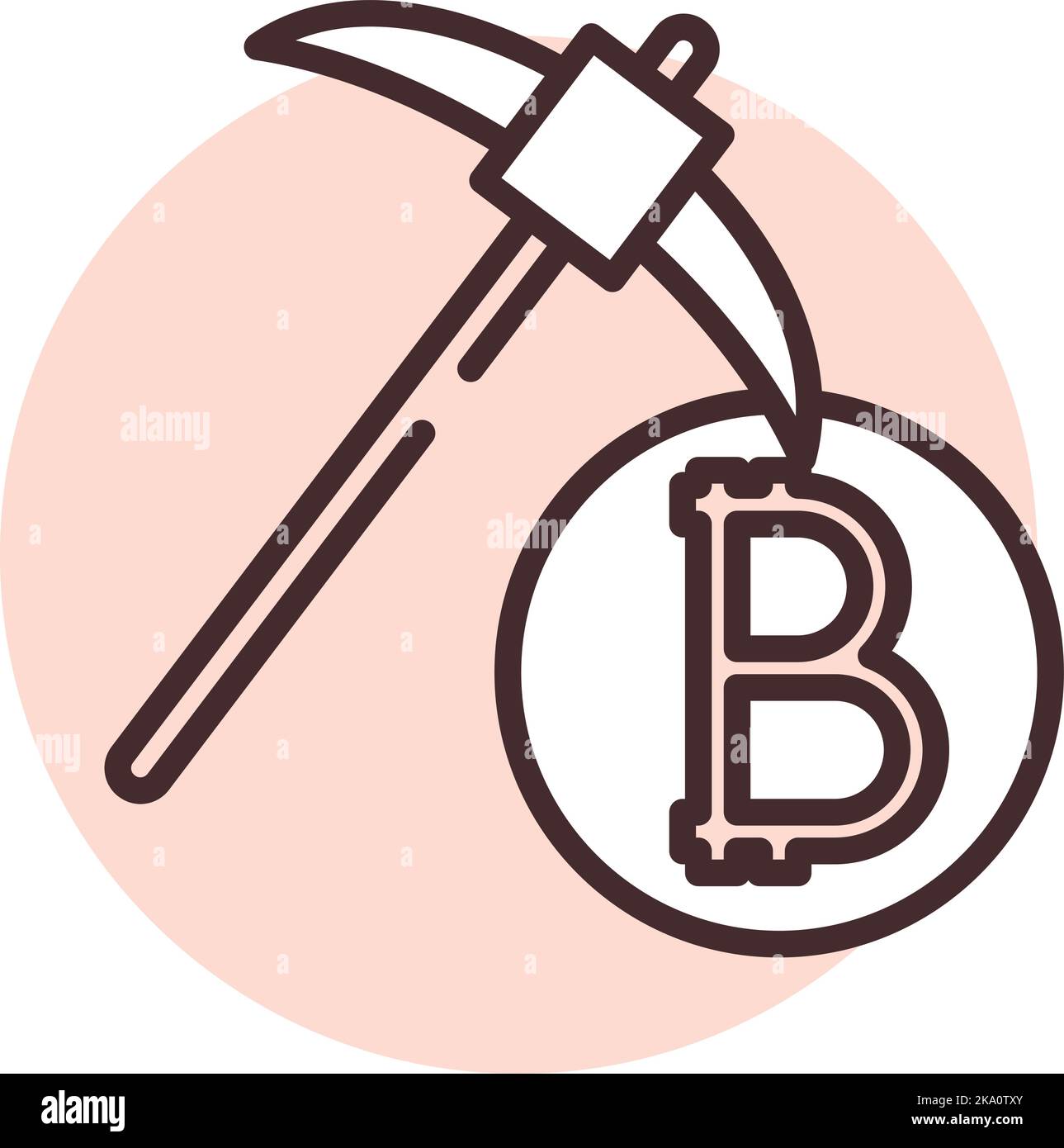 Blockchain miner, illustration or icon, vector on white background ...