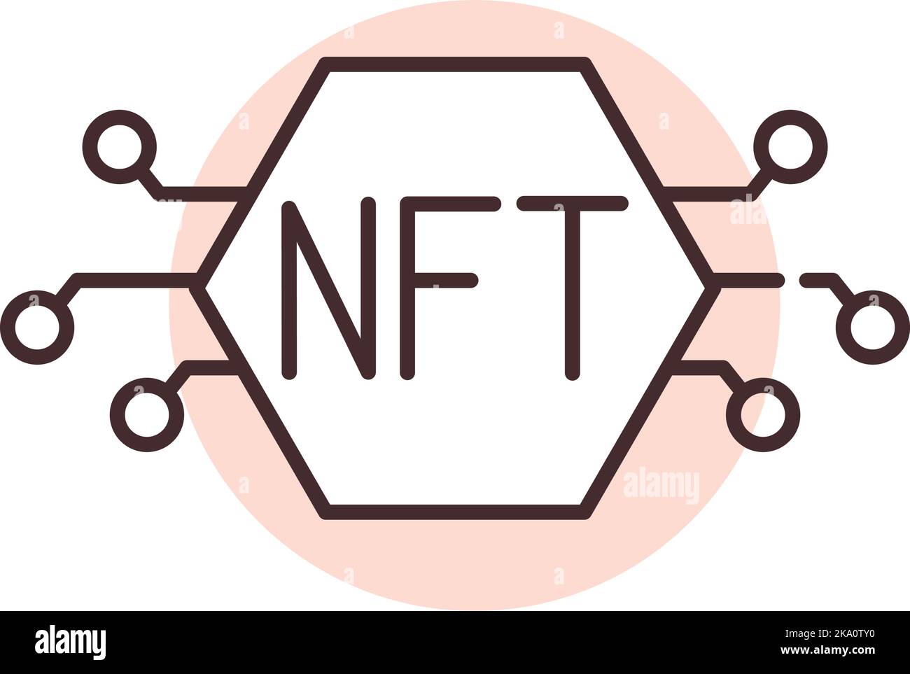 Blockchain NFT, illustration or icon, vector on white background Stock ...