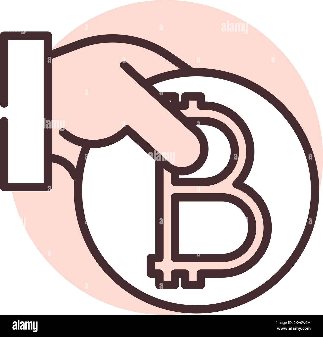Blockchain coin, illustration or icon, vector on white background Stock ...