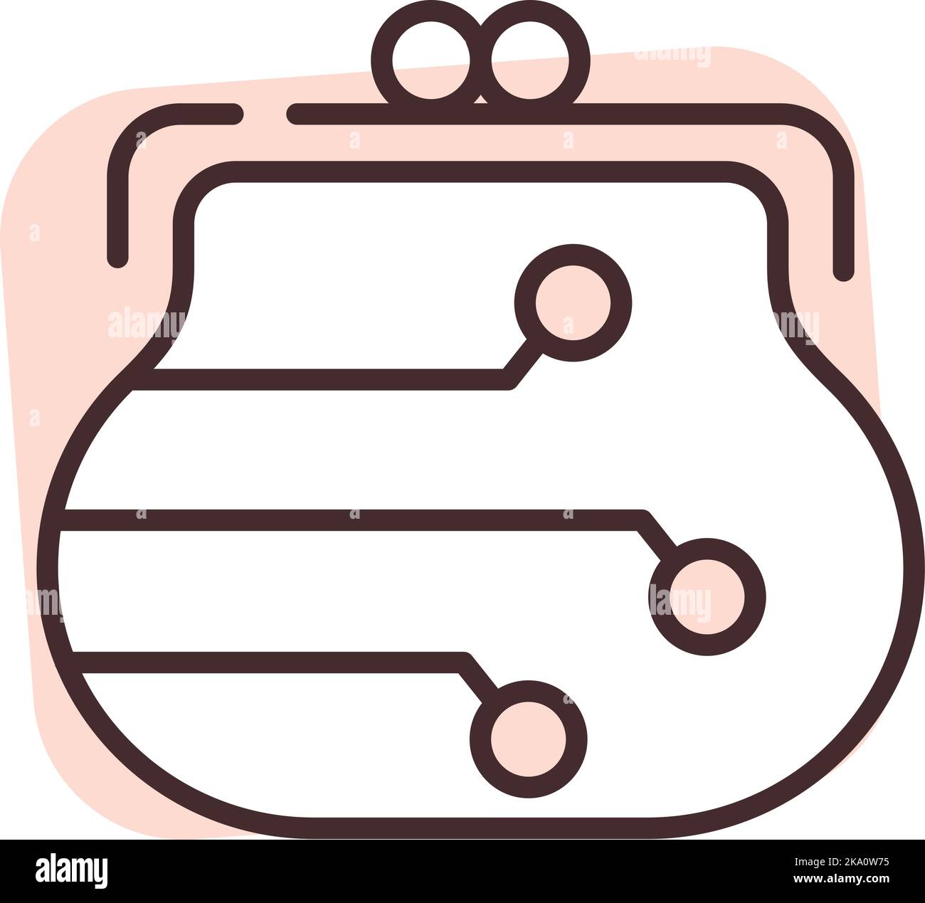Blockchain e-wallet, illustration or icon, vector on white background ...