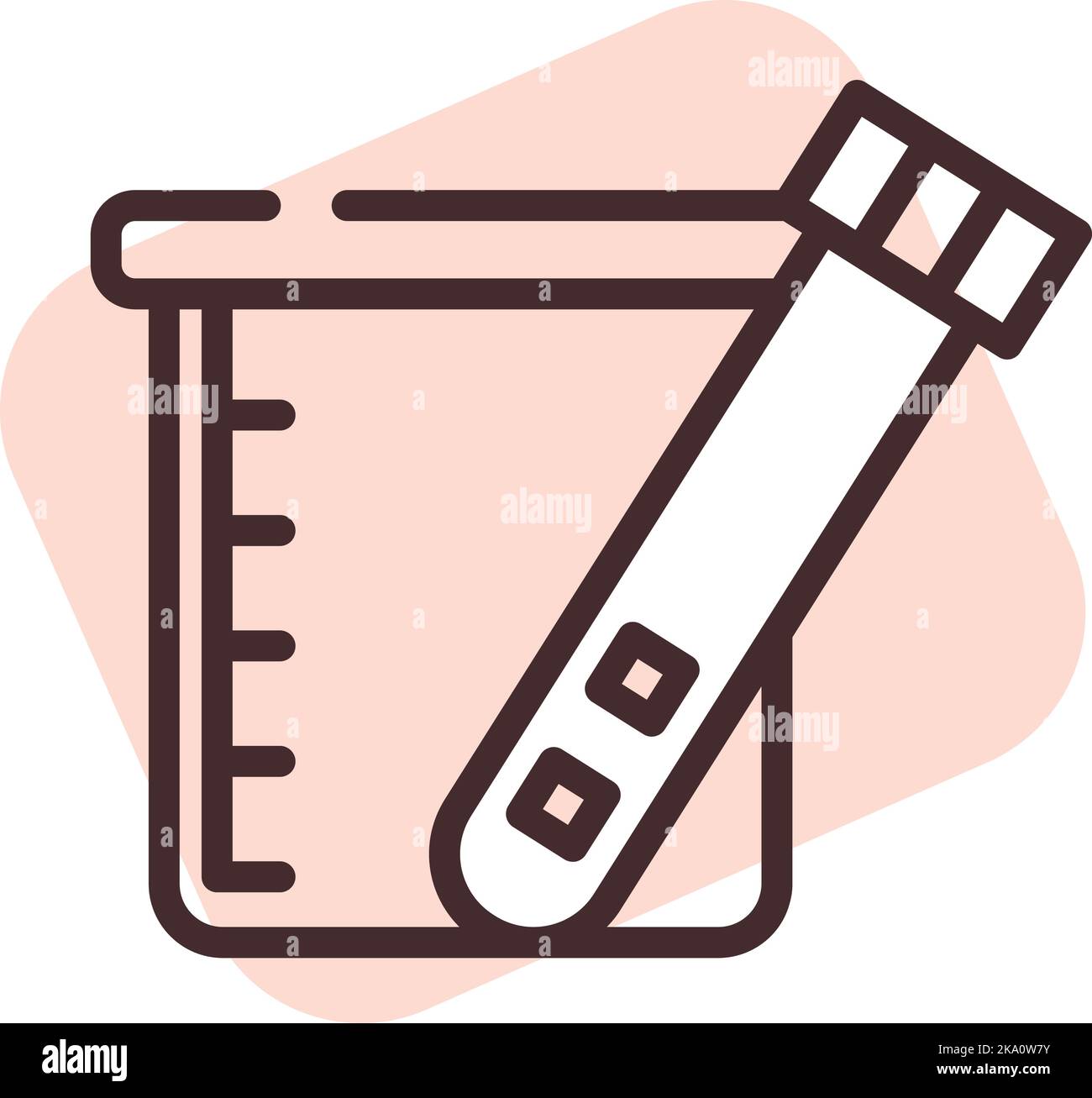Blood pressure test tube, illustration or icon, vector on white ...