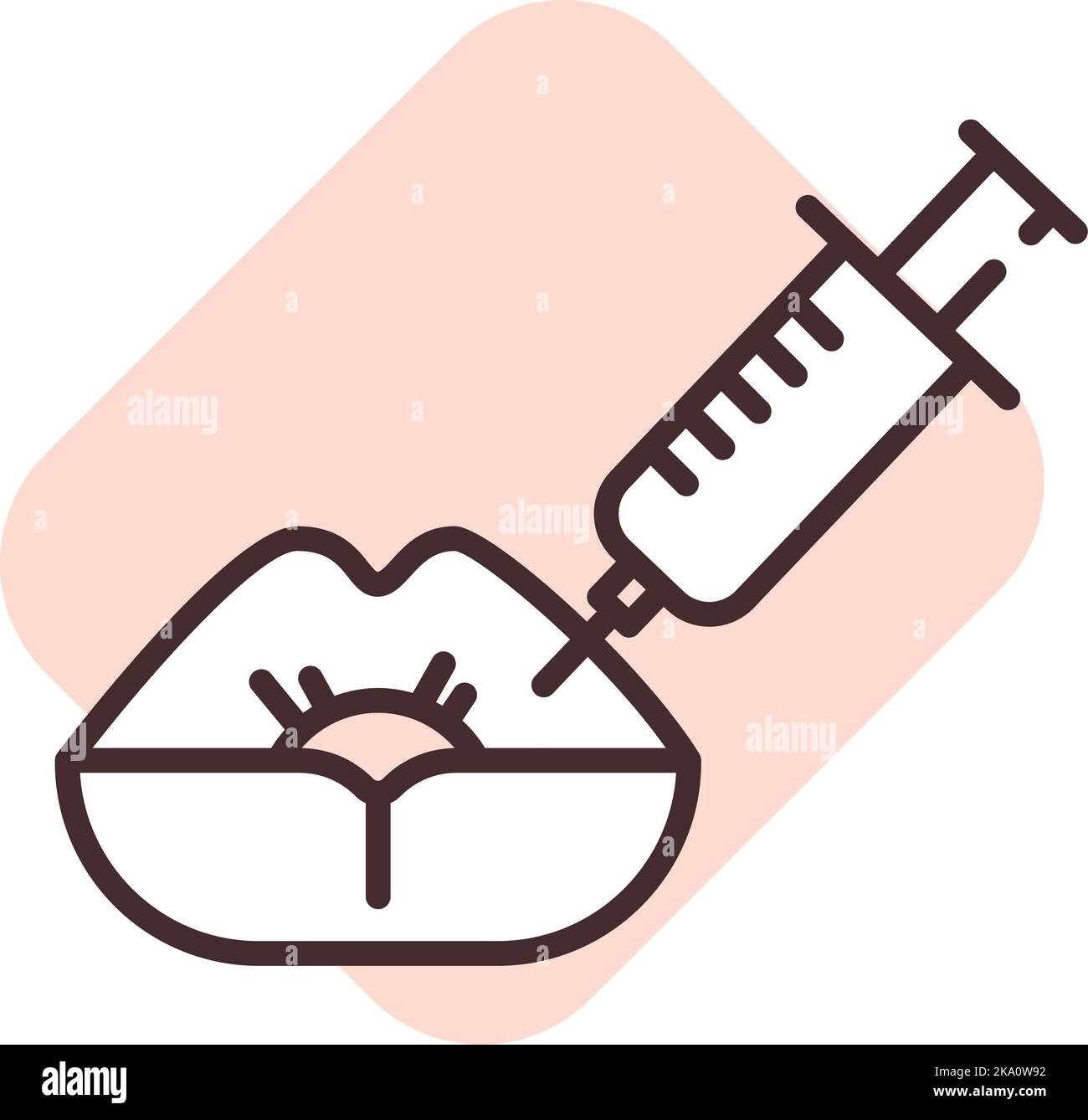 Beauty lips filler, illustration or icon, vector on white background ...