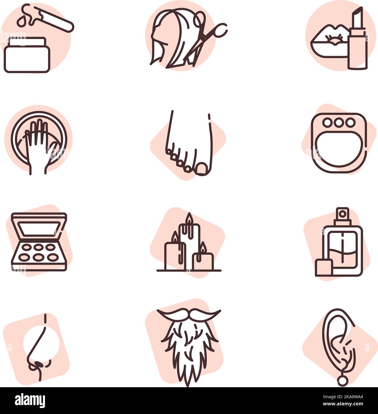 Body treatment icon set, illustration or icon, vector on white ...