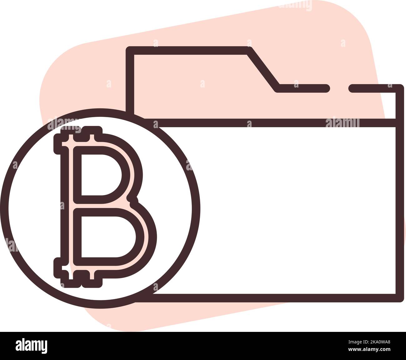 Blockchain folder, illustration or icon, vector on white background ...