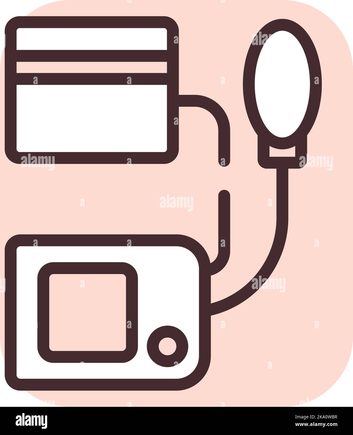 Blood pressure device, illustration or icon, vector on white background ...