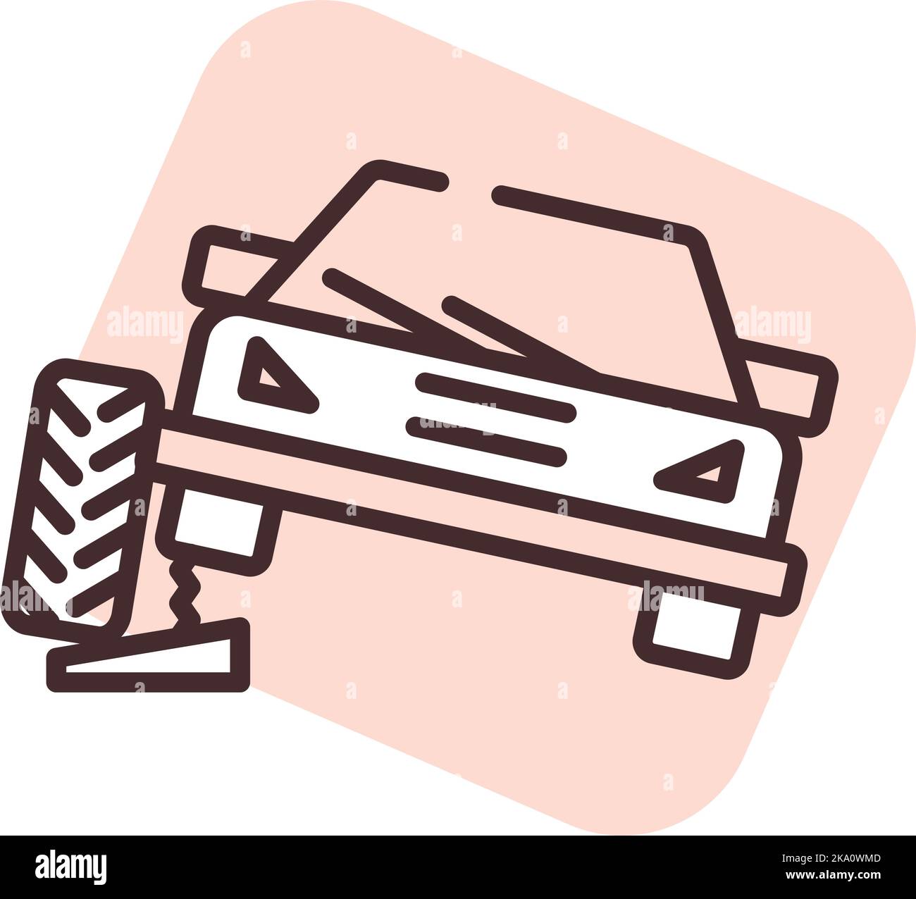 Car wheel change, illustration or icon, vector on white background ...