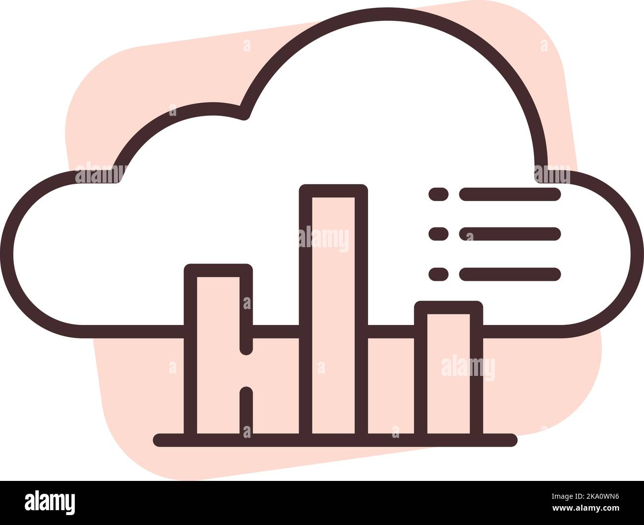 Chart cloud, illustration or icon, vector on white background Stock ...