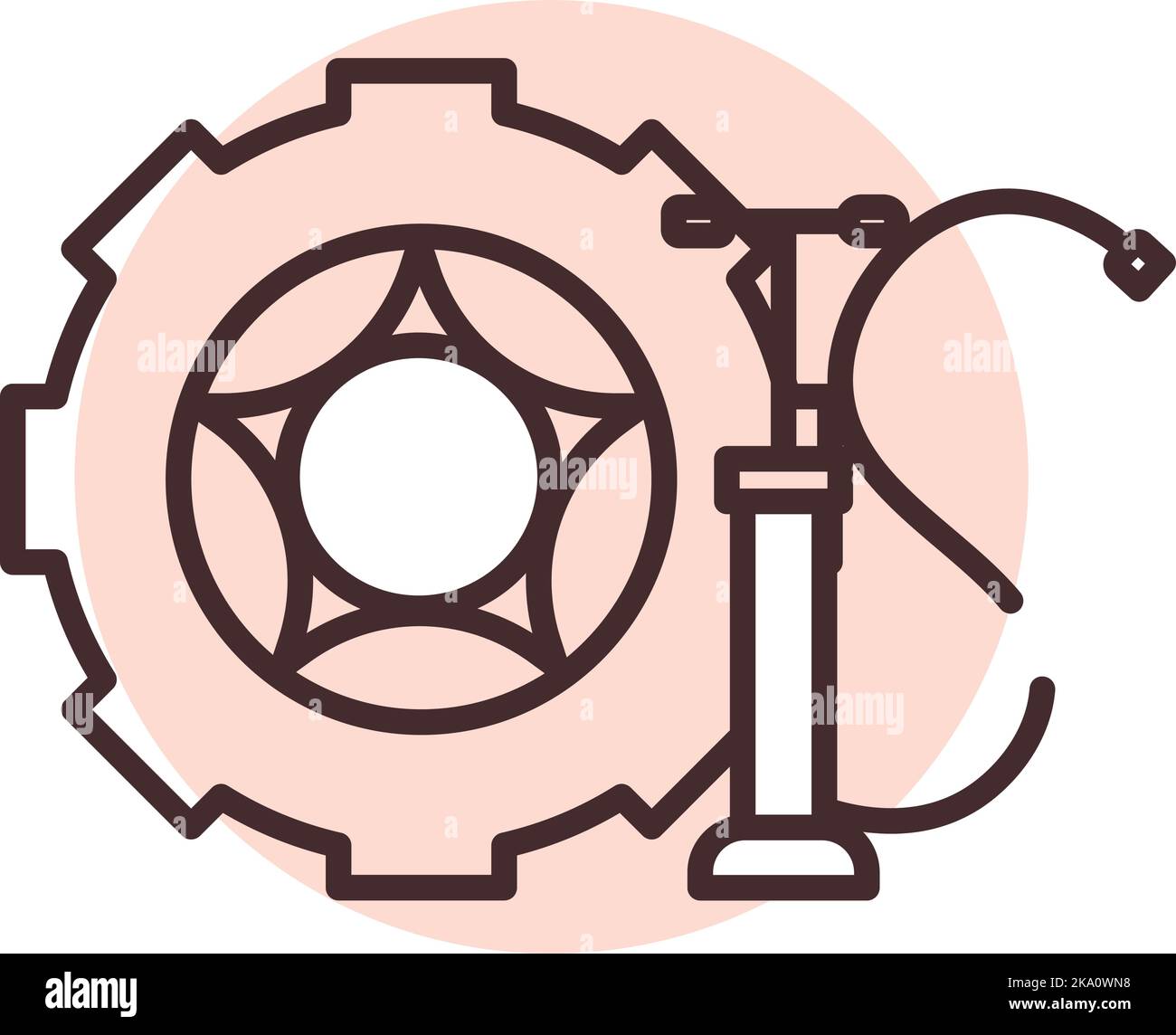 Car wheel with pump, illustration or icon, vector on white background ...