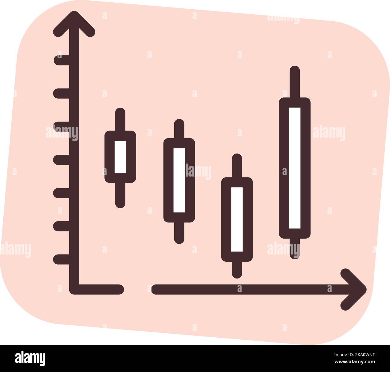 Chart market, illustration or icon, vector on white background Stock ...