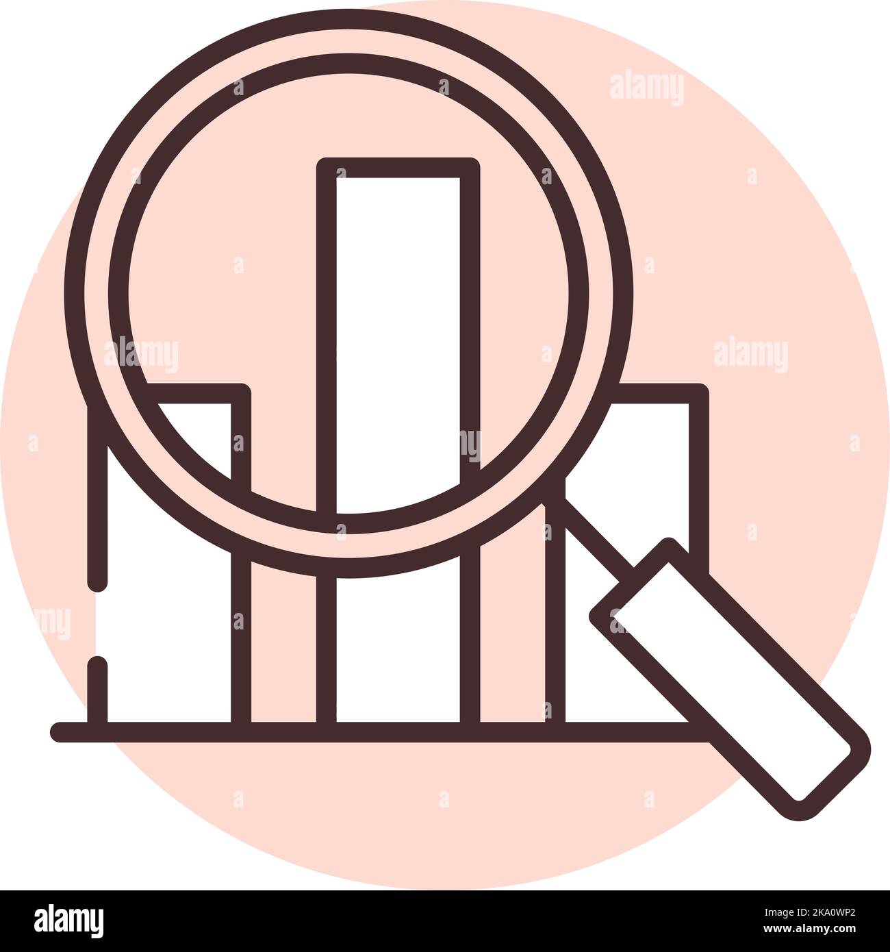 Chart bars, illustration or icon, vector on white background Stock ...