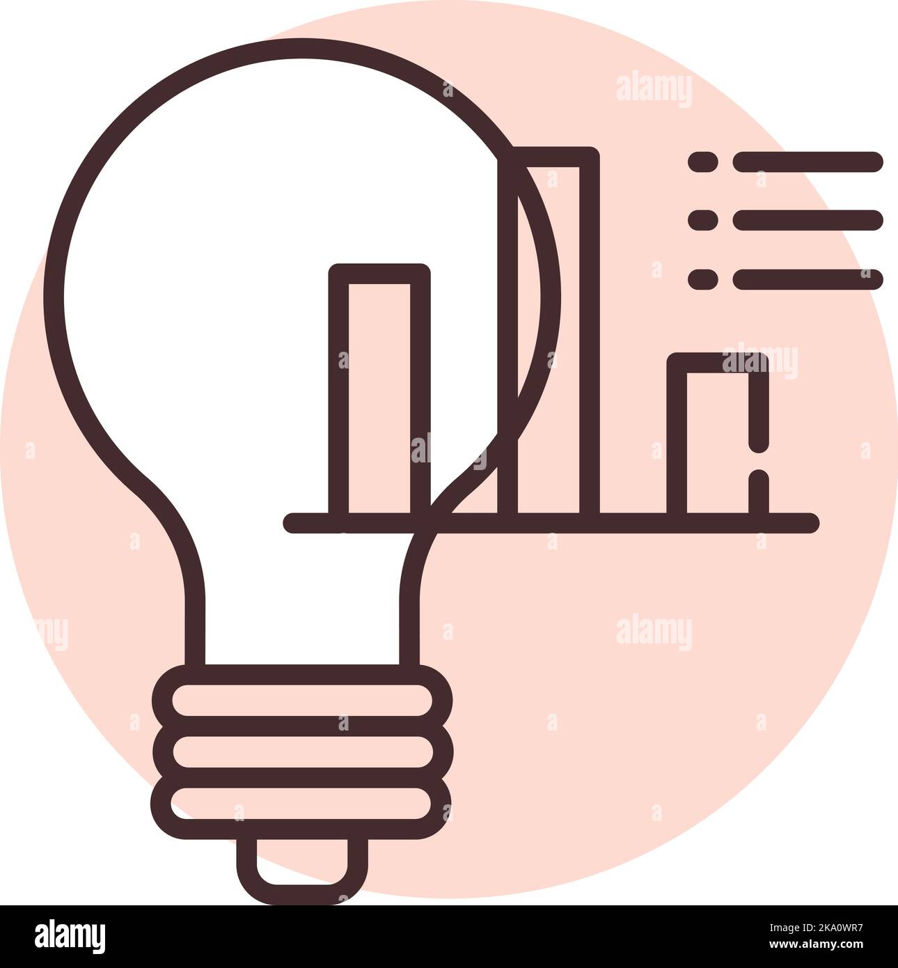 Chart bar, illustration or icon, vector on white background Stock ...