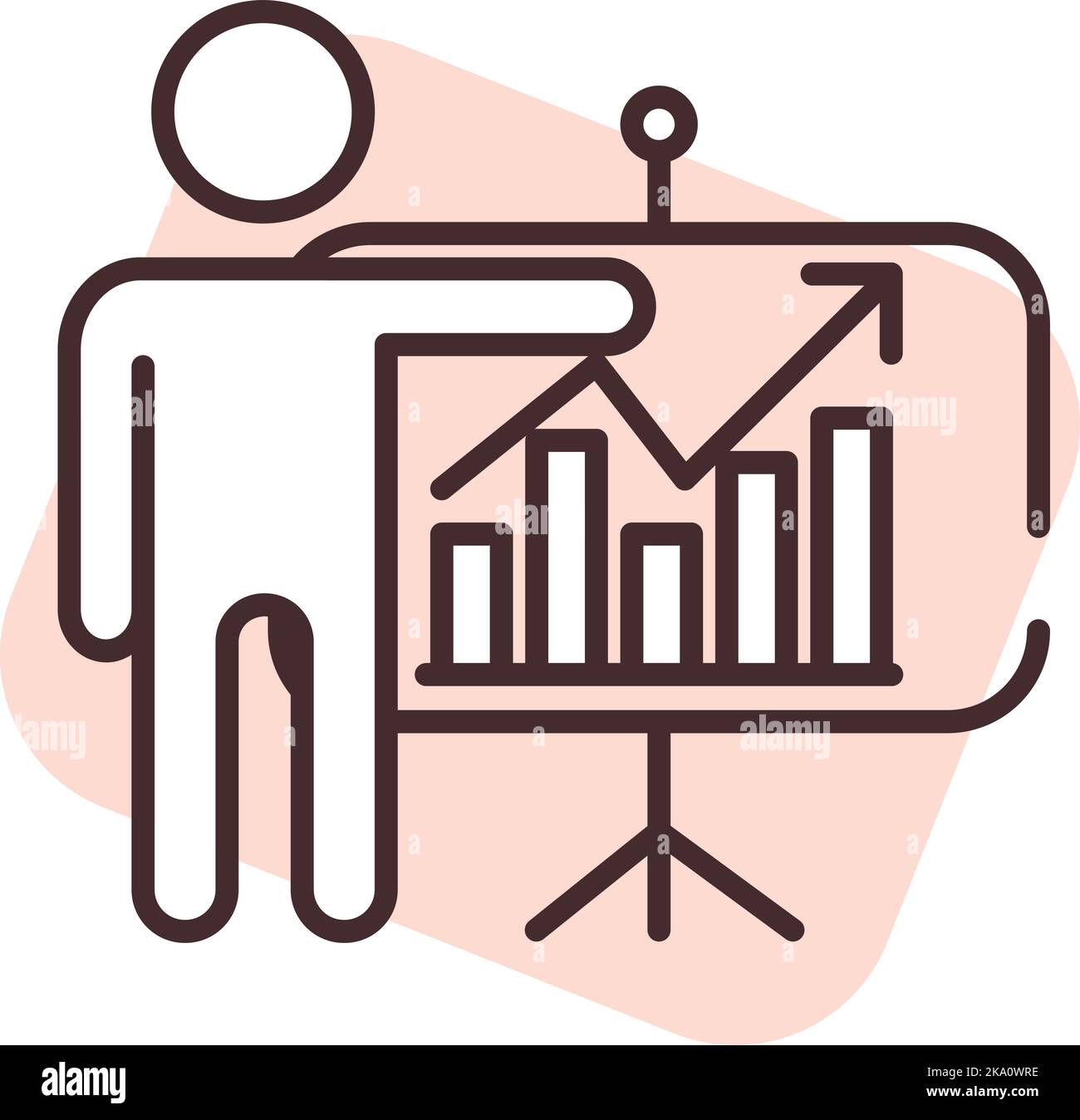 Chart technology, illustration or icon, vector on white background ...
