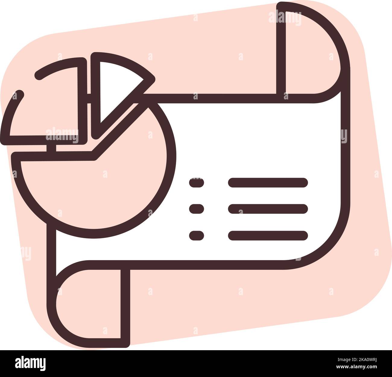 Chart information, illustration or icon, vector on white background ...