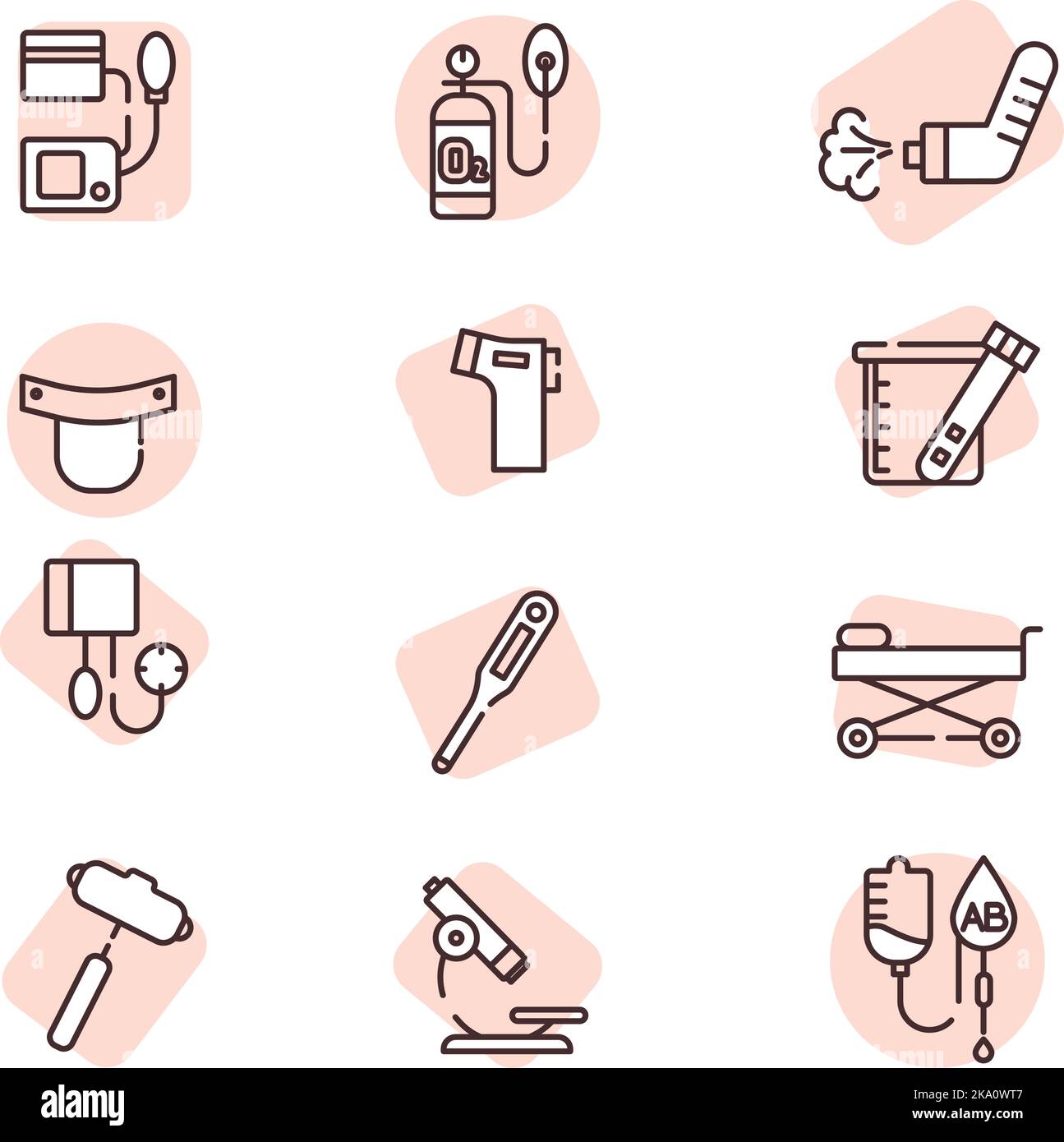 Blood pressure icon set, illustration or icon, vector on white ...