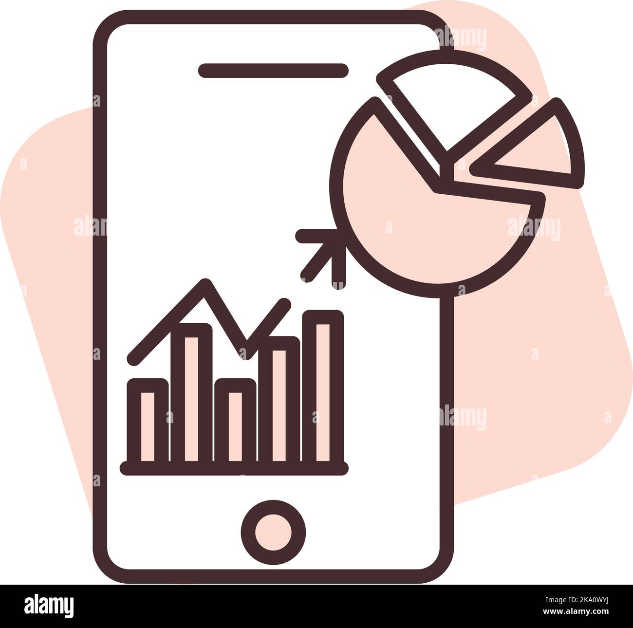 Phone chart, illustration or icon, vector on white background Stock ...