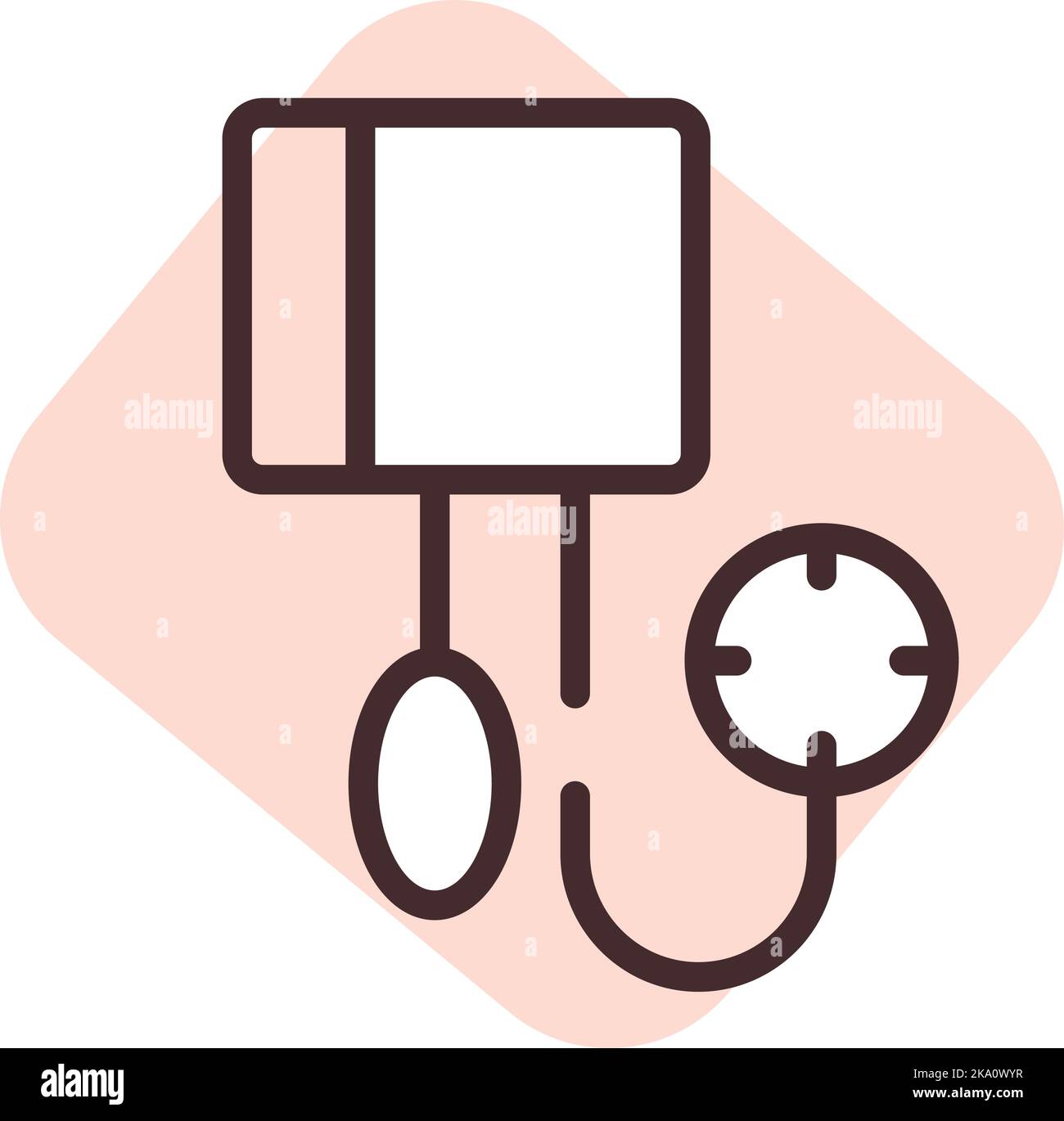 Blood pressure device, illustration or icon, vector on white background ...