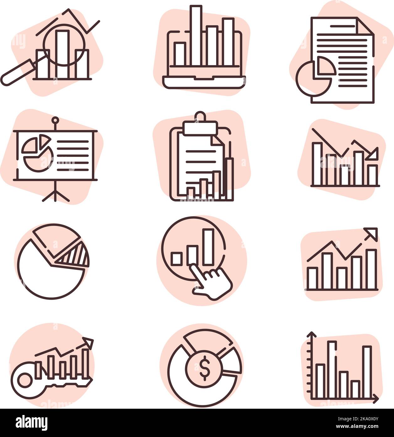 Chart graphic, illustration or icon, vector on white background Stock ...