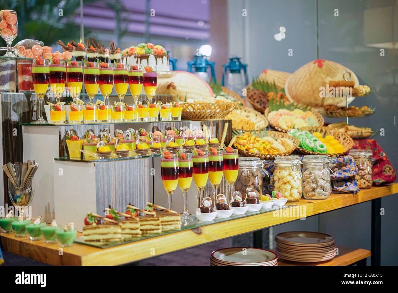 Various type of dessert at hotel for ramadhan buffet Stock Photo - Alamy