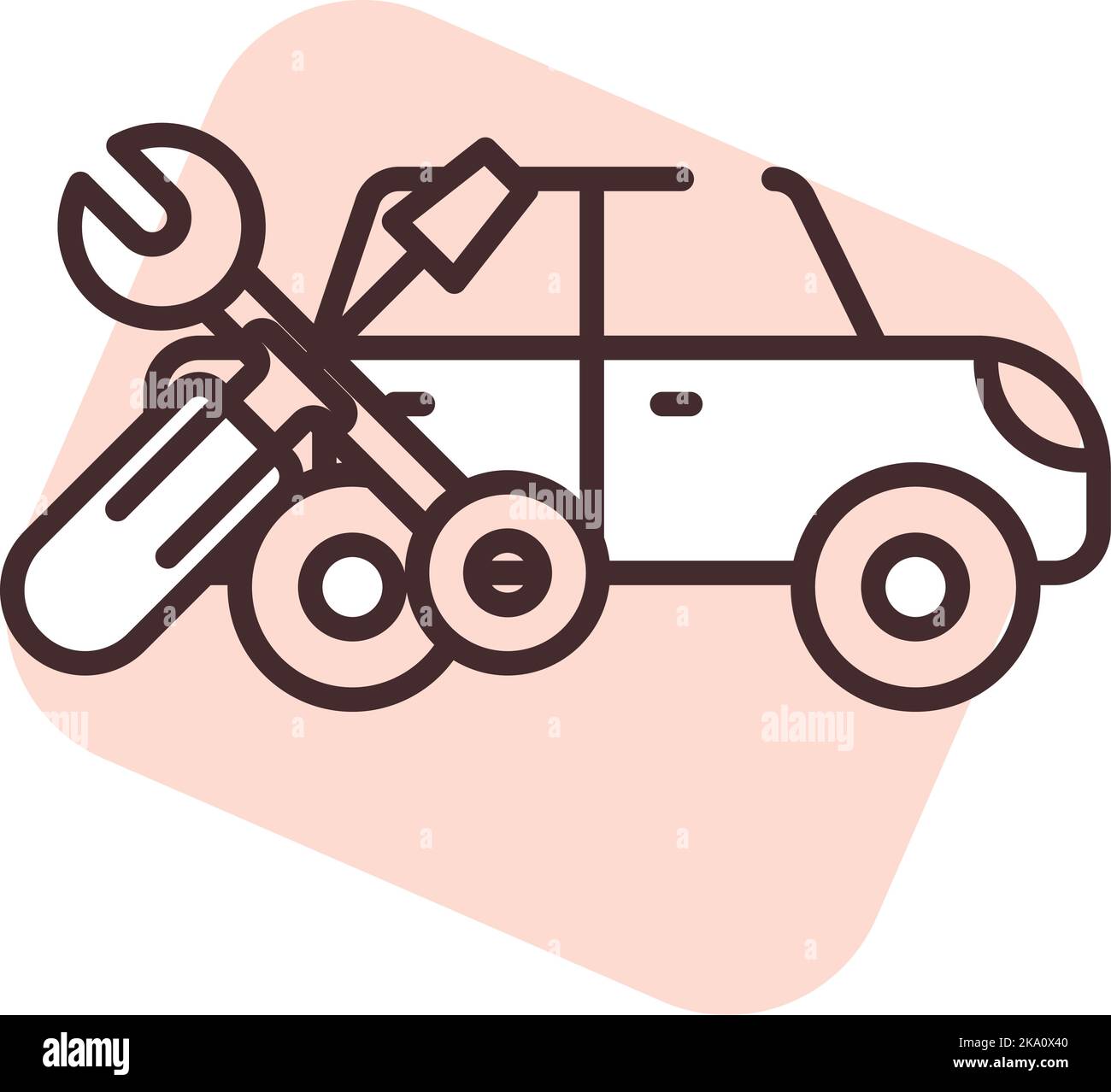 Car repair, illustration or icon, vector on white background Stock ...