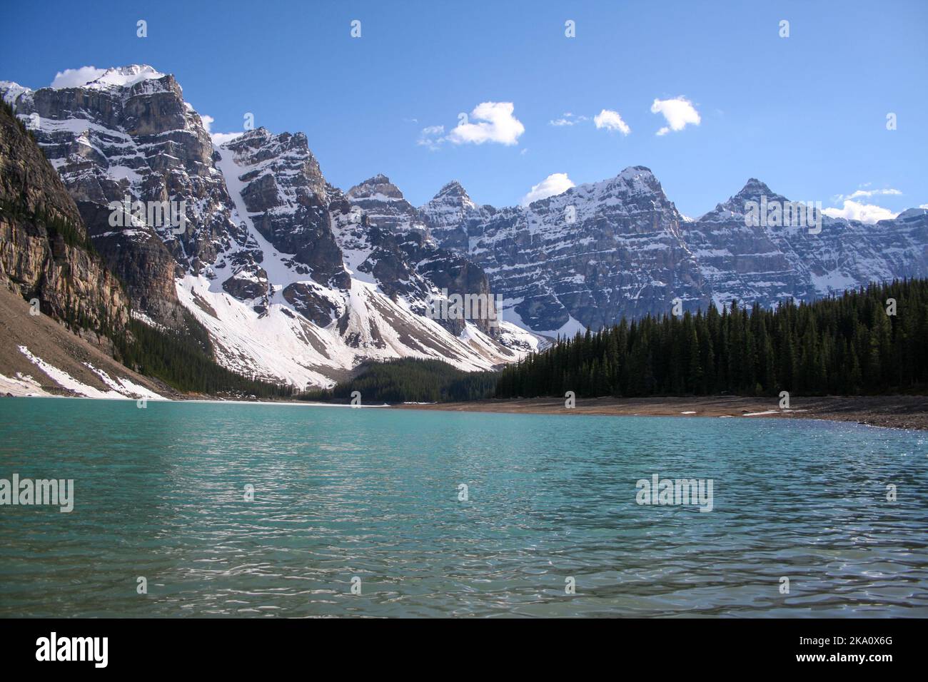 Moraine Lake located in the valley of the ten peaks in Banff National Park in western Alberta ...