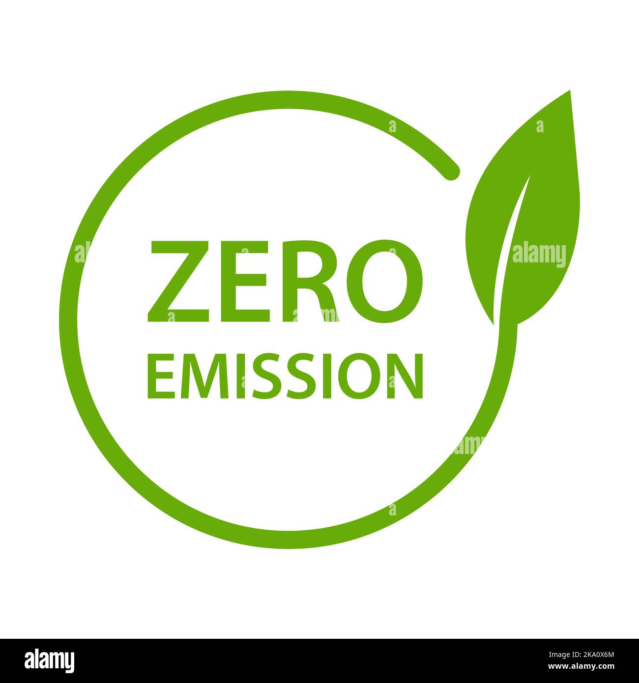 Zero emission icon vector CO2 neutral green sign for your web site ...