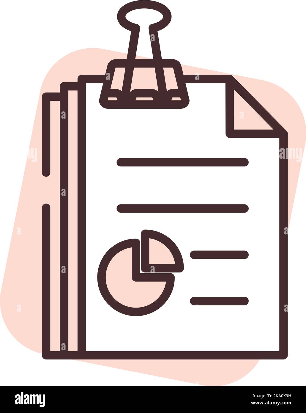 Chart pie papers, illustration or icon, vector on white background ...