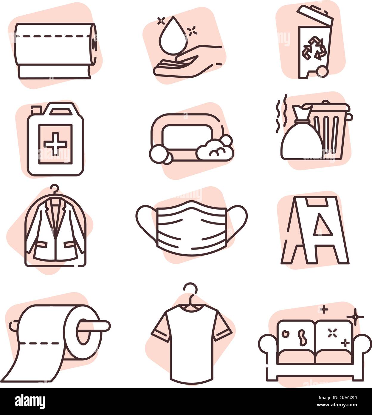 Cleaning marketing, illustration or icon, vector on white background ...