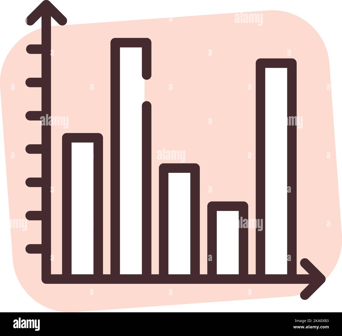Chart growth bar, illustration or icon, vector on white background ...