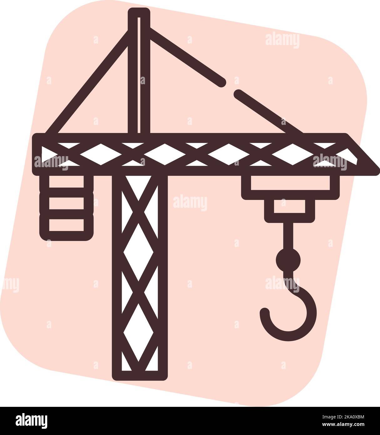 Construction hook crane, illustration or icon, vector on white ...