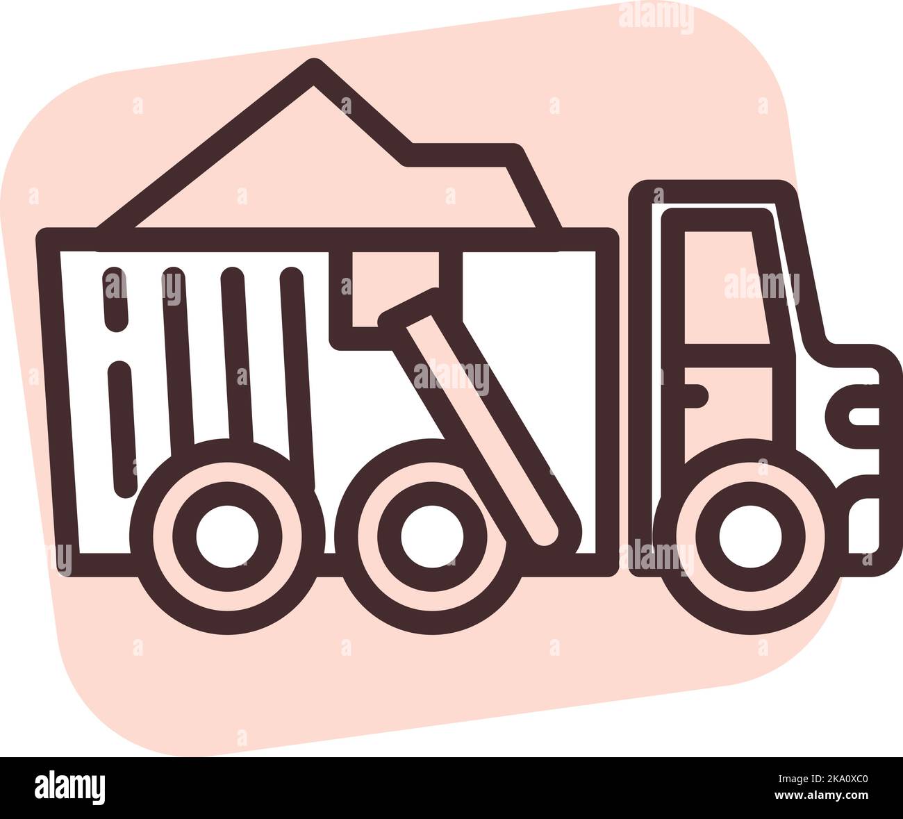 Construction sand truck, illustration or icon, vector on white ...