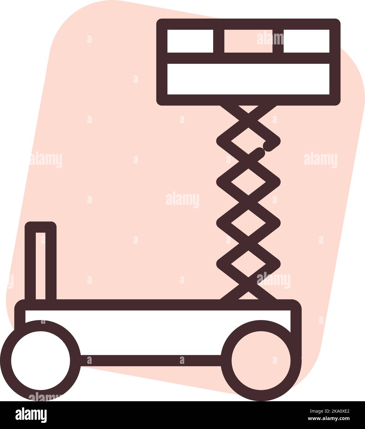 Construction lift machine; illustration or icon; vector on white ...