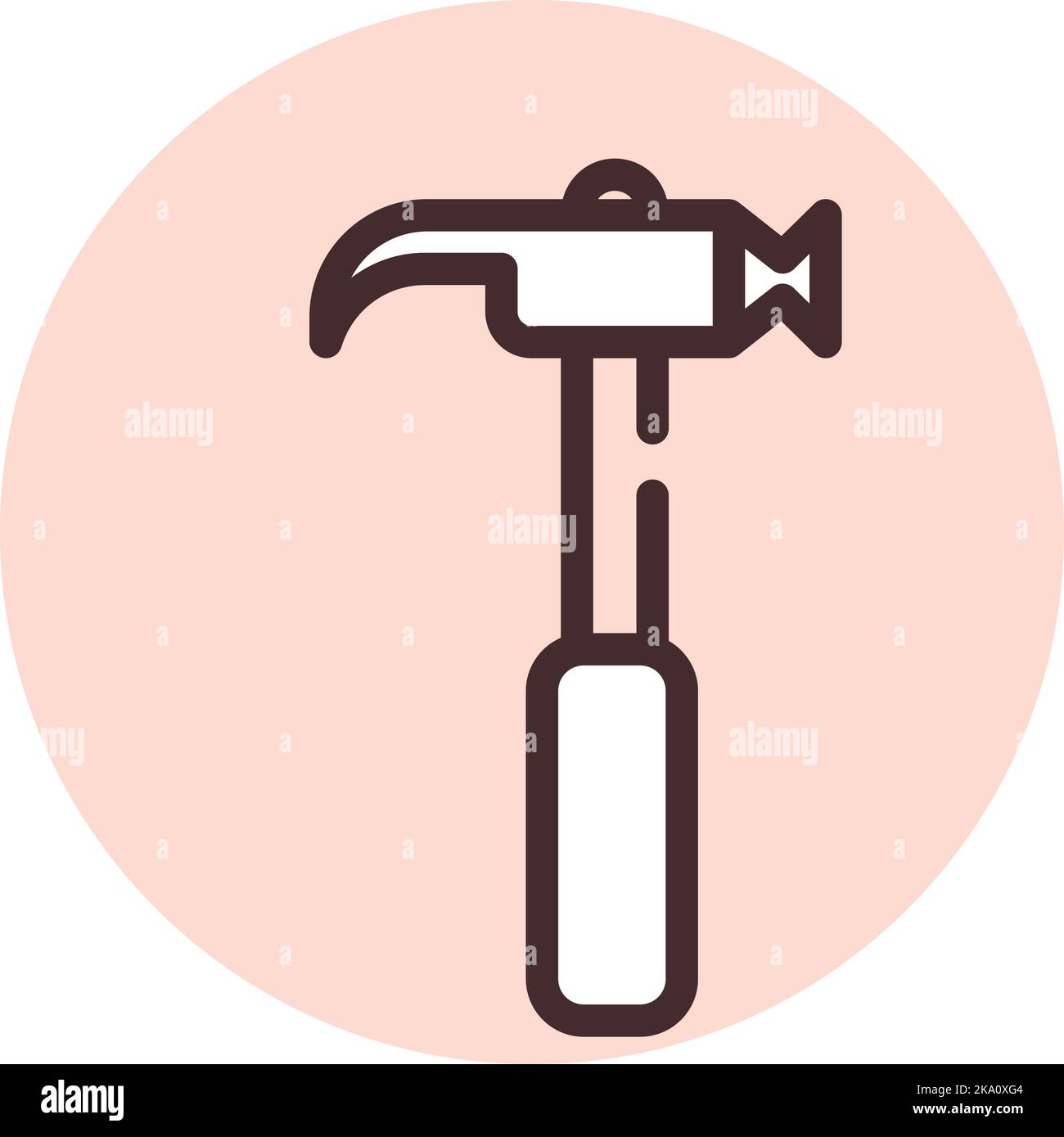 Construction hammer; illustration or icon; vector on white background ...