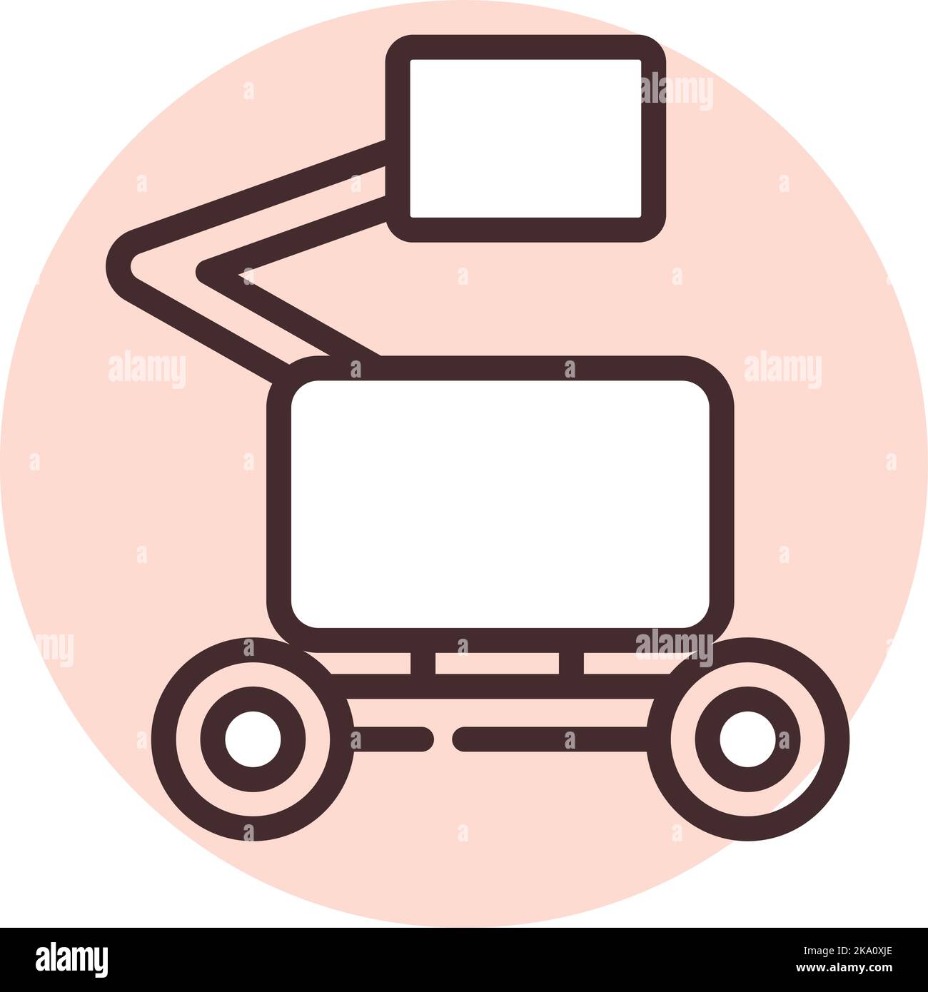 Construction lift basket, illustration or icon, vector on white ...
