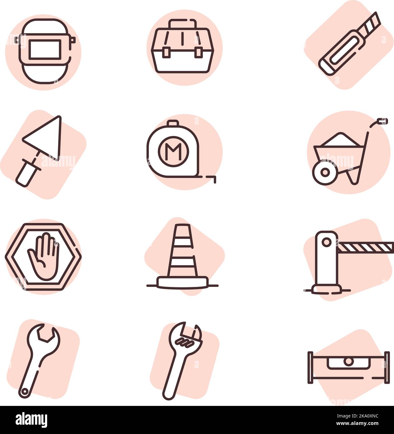 Construction tools; illustration or icon; vector on white background ...