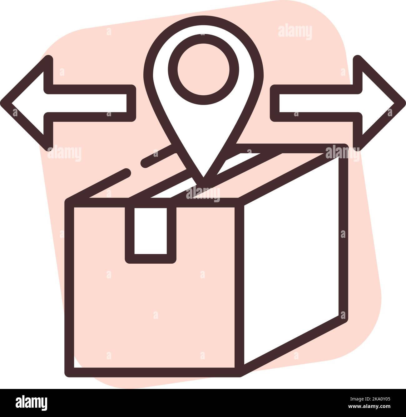 Delivery location, illustration or icon, vector on white background ...