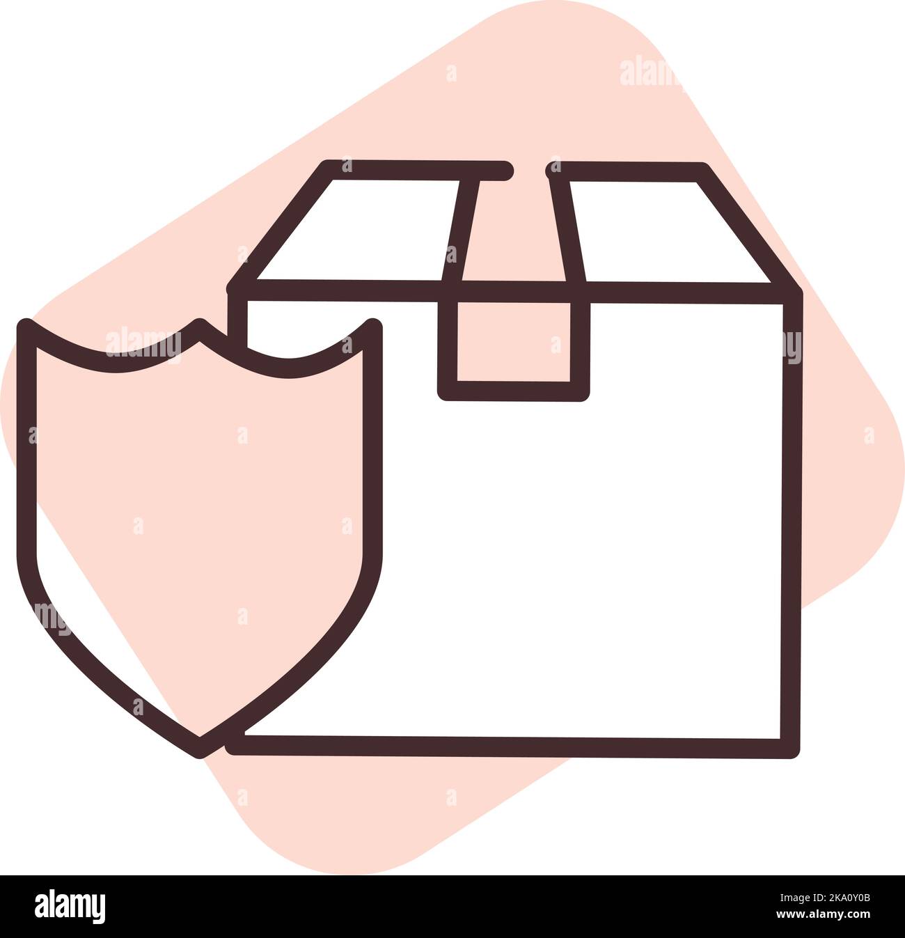 Delivery security, illustration or icon, vector on white background ...