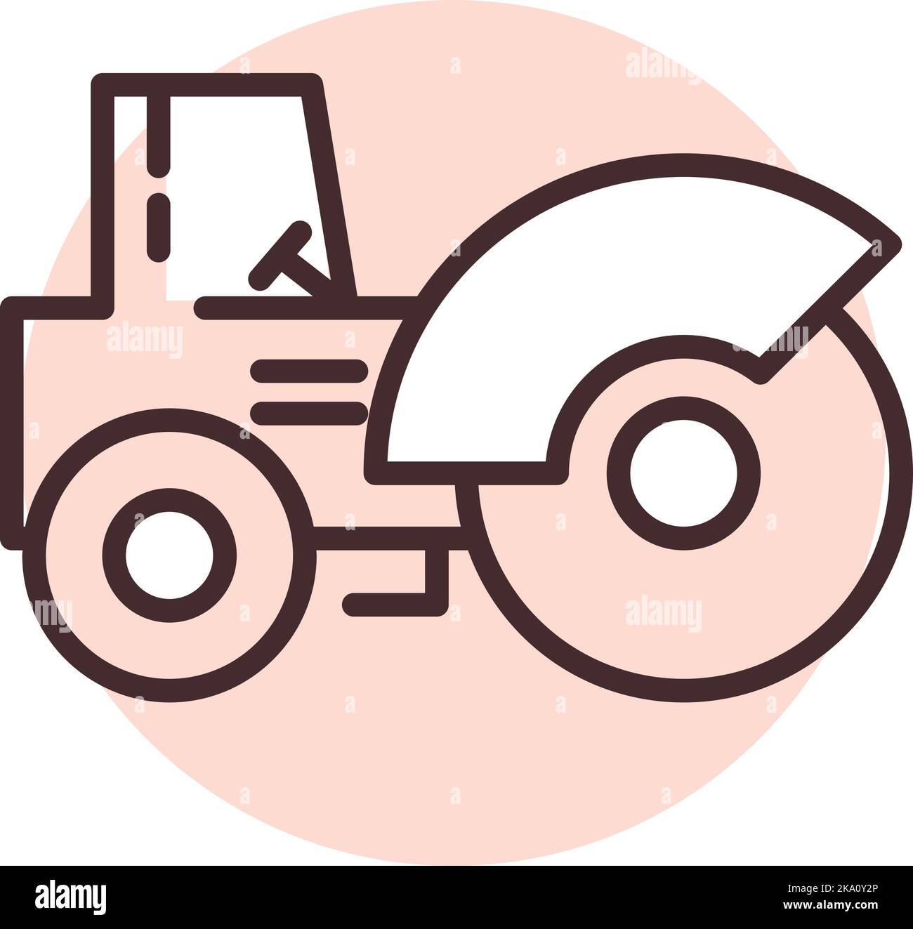 Construction tractor; illustration or icon; vector on white background ...