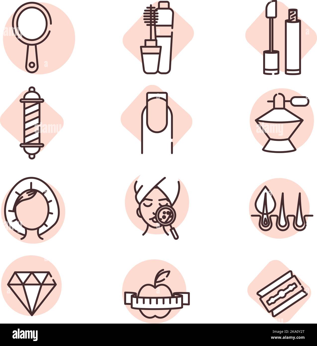 Cosmetics icon set, illustration or icon, vector on white background ...