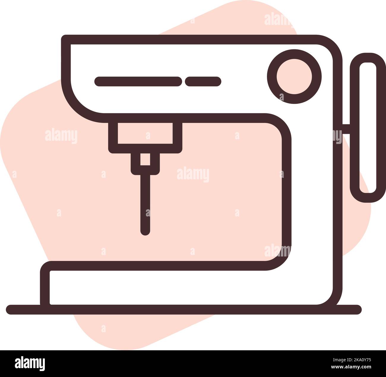 Electronics sewing machine, illustration or icon, vector on white ...