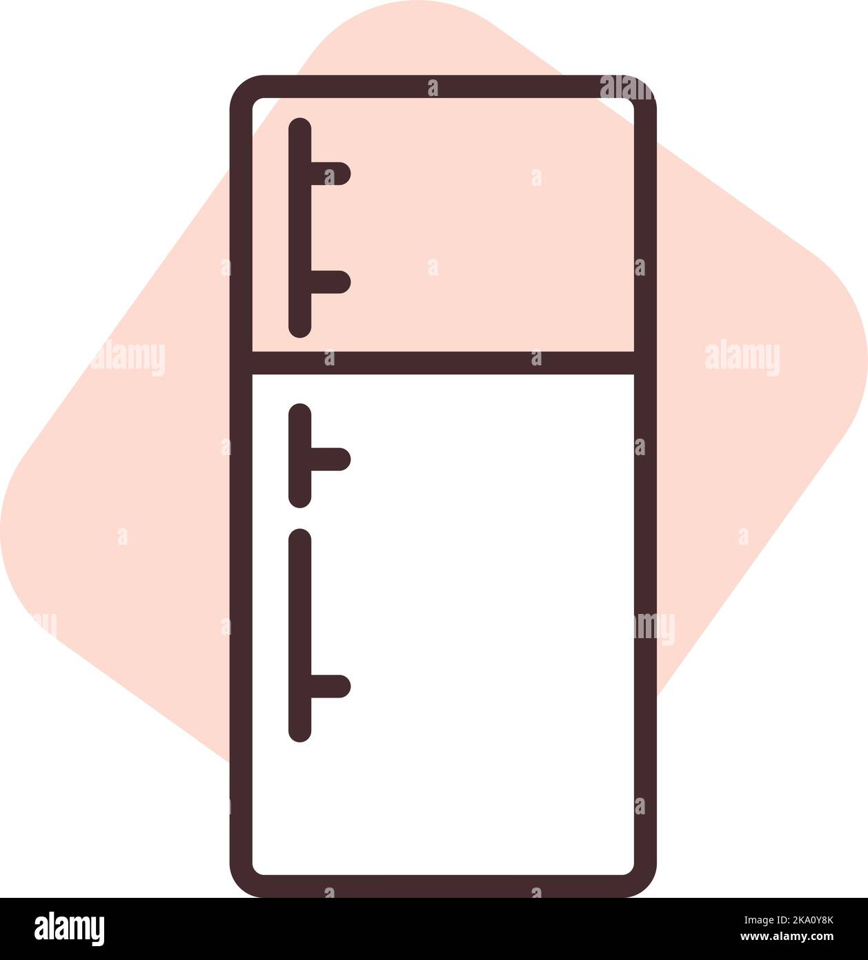 Electronics refrigerator, illustration or icon, vector on white ...