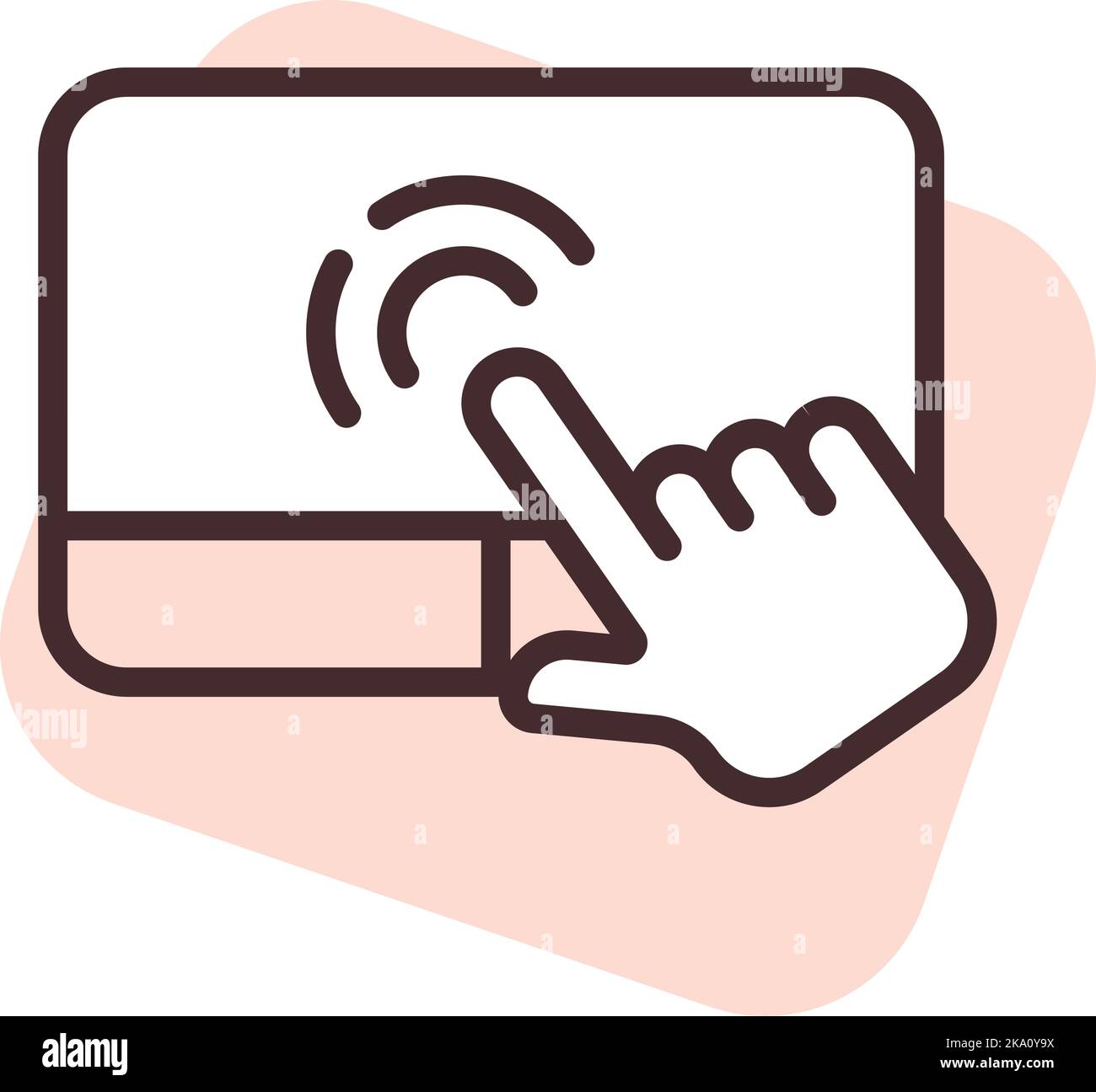 Electronics touch pad, illustration or icon, vector on white background ...